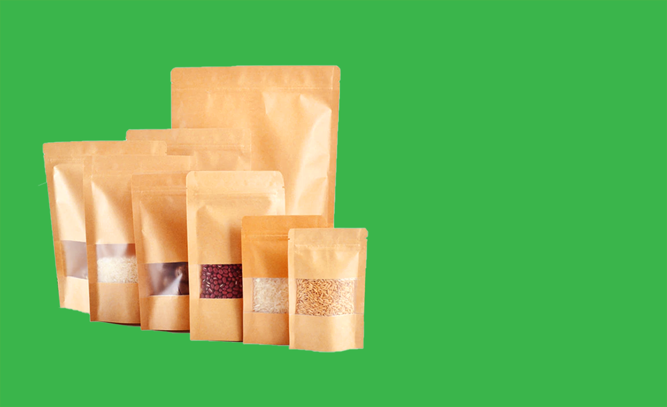 Kraft (Brown/White) Ziplock Pouches – Kary